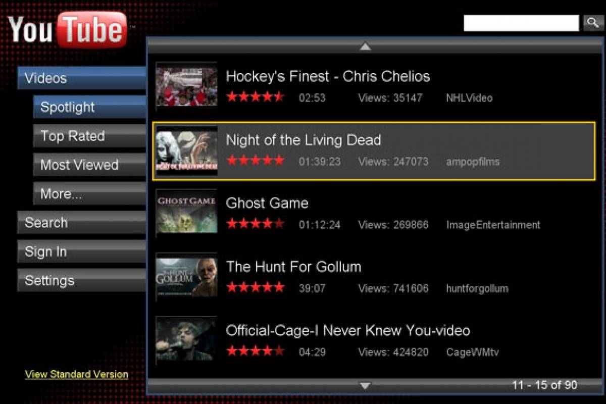 YouTube XL directo a tu TV