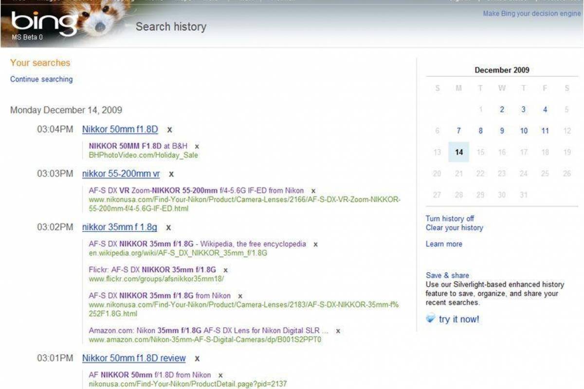 Microsoft modifica historial de visitas de Bing y provoca a Google