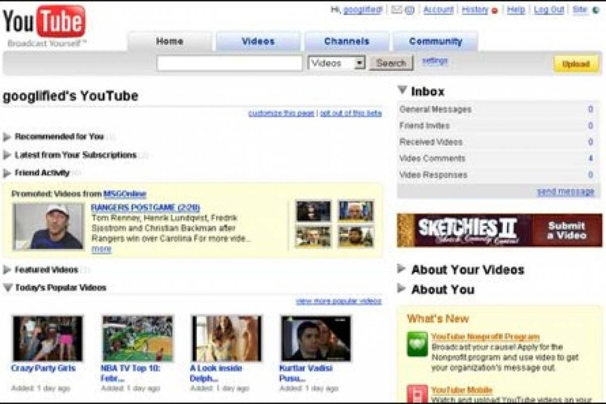 YouTube ahora tiene homepage personalizada (beta)
