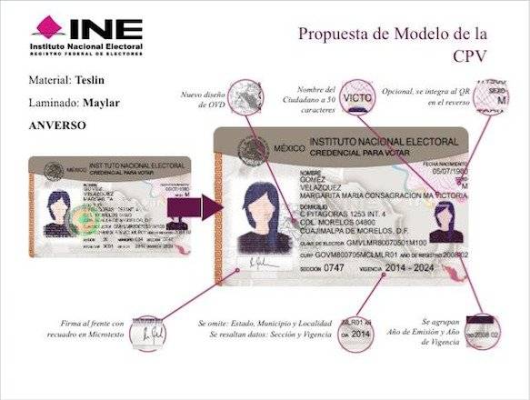 Así podría ser la nueva credencial para votar que expide el INE ...